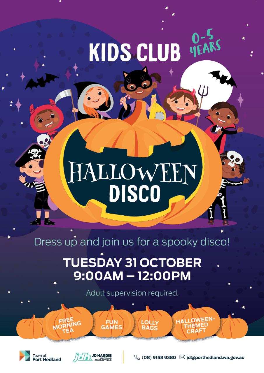 Kids Club Halloween Disco » Town of Port Hedland