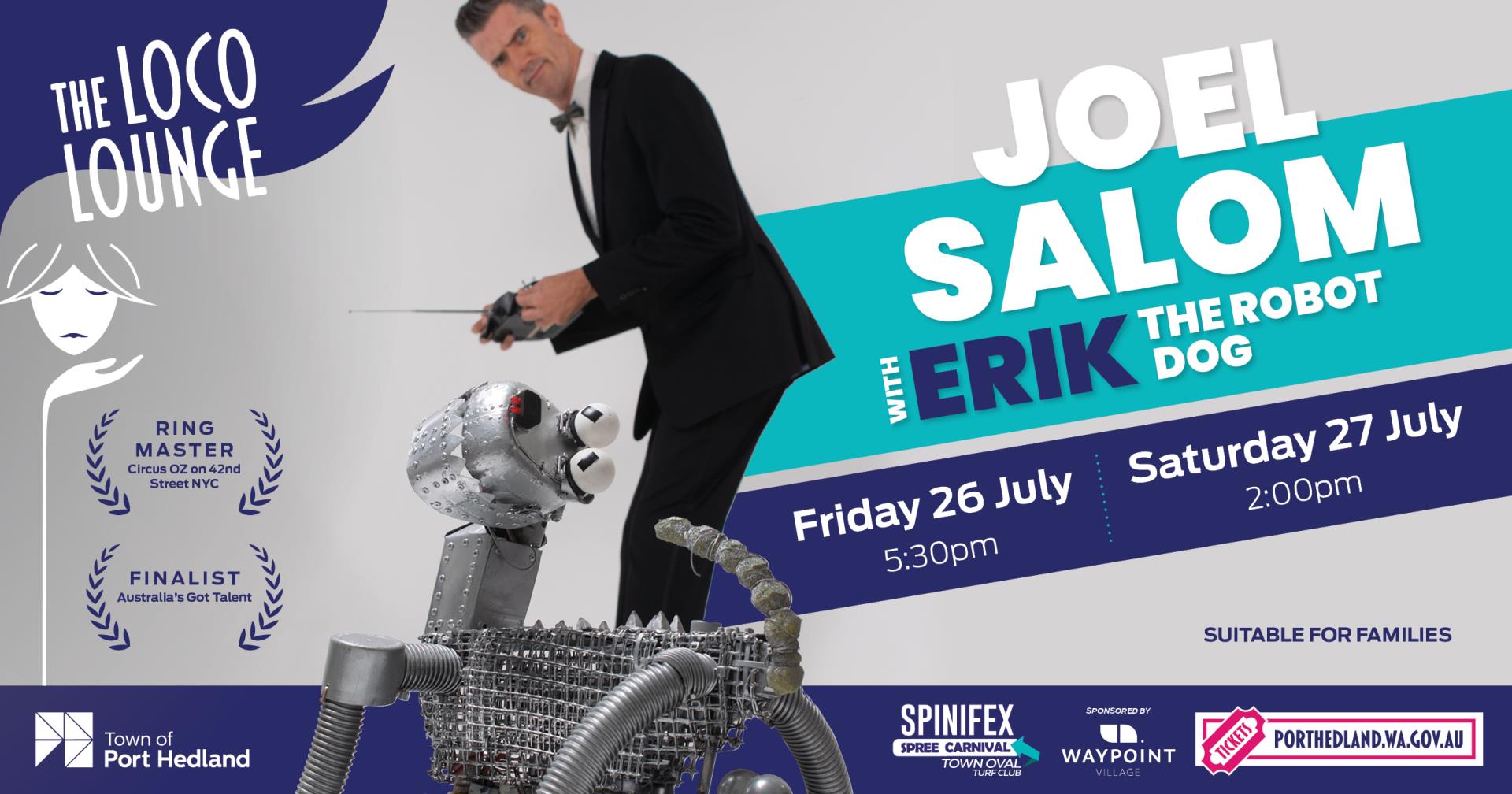 Joel Salom with Erik the Robot Dog » Town of Port Hedland